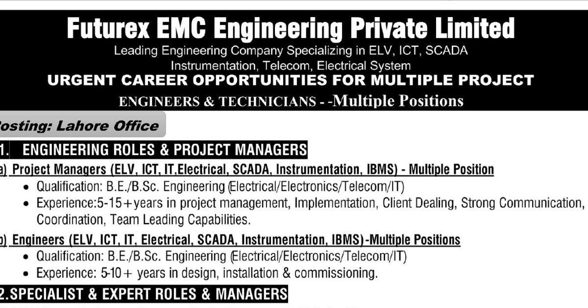 Futurex EMC Engineering Private Limited Jobs 2026 – Apply via Email ...
